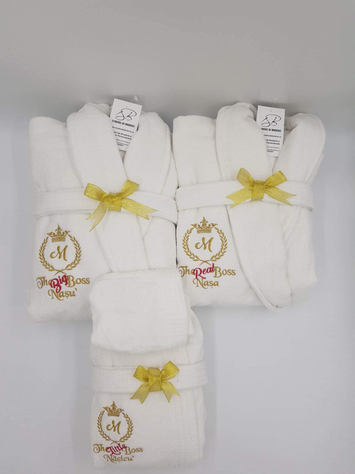 Set Family Halate de baie personalizate "Boss''-SF 16- Cadouri nasi ...